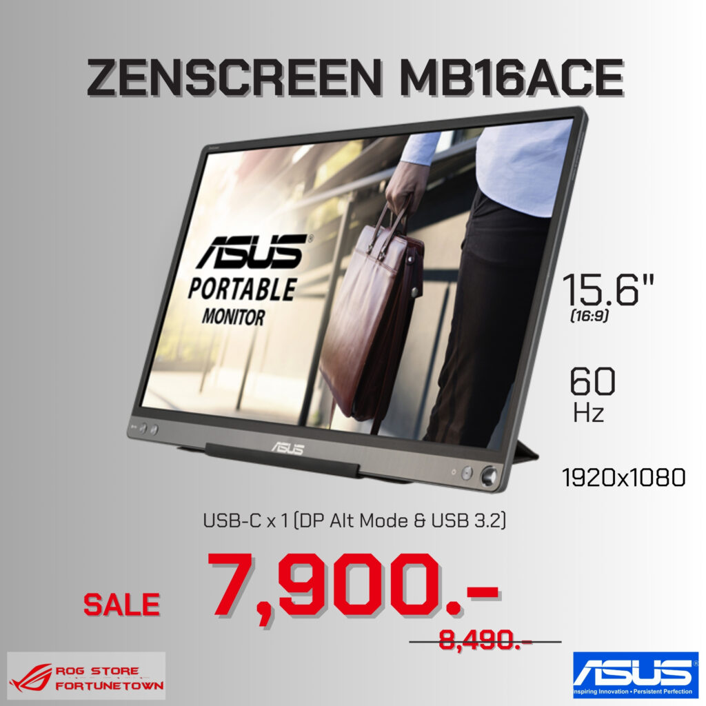 ASUS ZenScreen MB16ACE Portable USB Monitor- 15.6 inch Full HD, Hybrid ...
