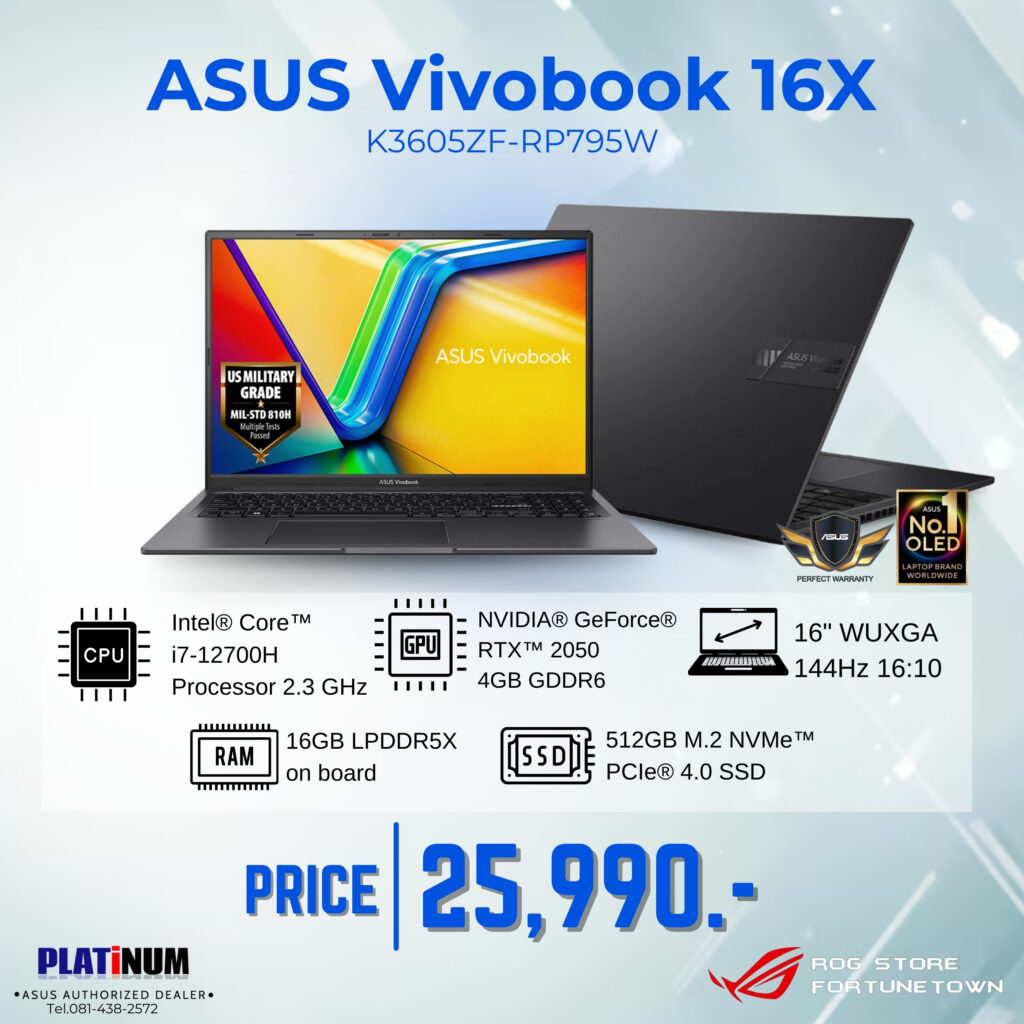 ASUS Vivobook 16X K3605ZF-RP795W - Platinum Online Shop